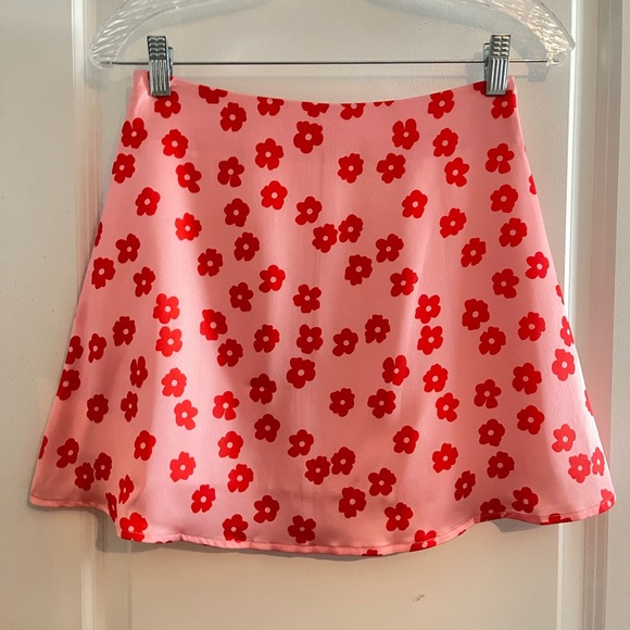Skirts | Satin Flower Mini Skirt | Poshmark